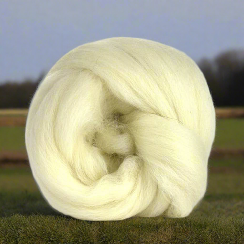 KENT ROMNEY NATURAL WHITE - combed wool top – FibreHut
