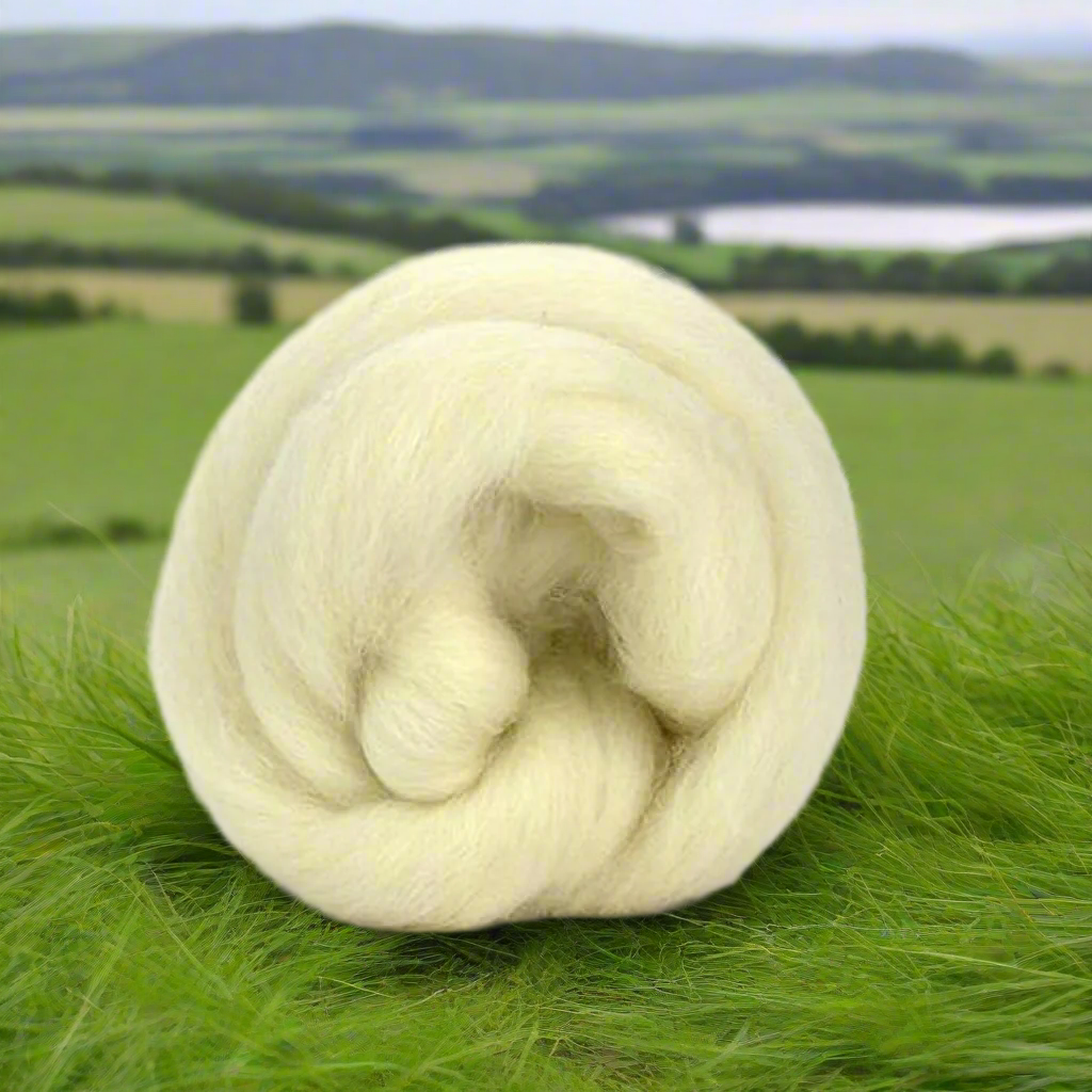 CHEVIOT NATURAL WHITE - combed wool top – FibreHut